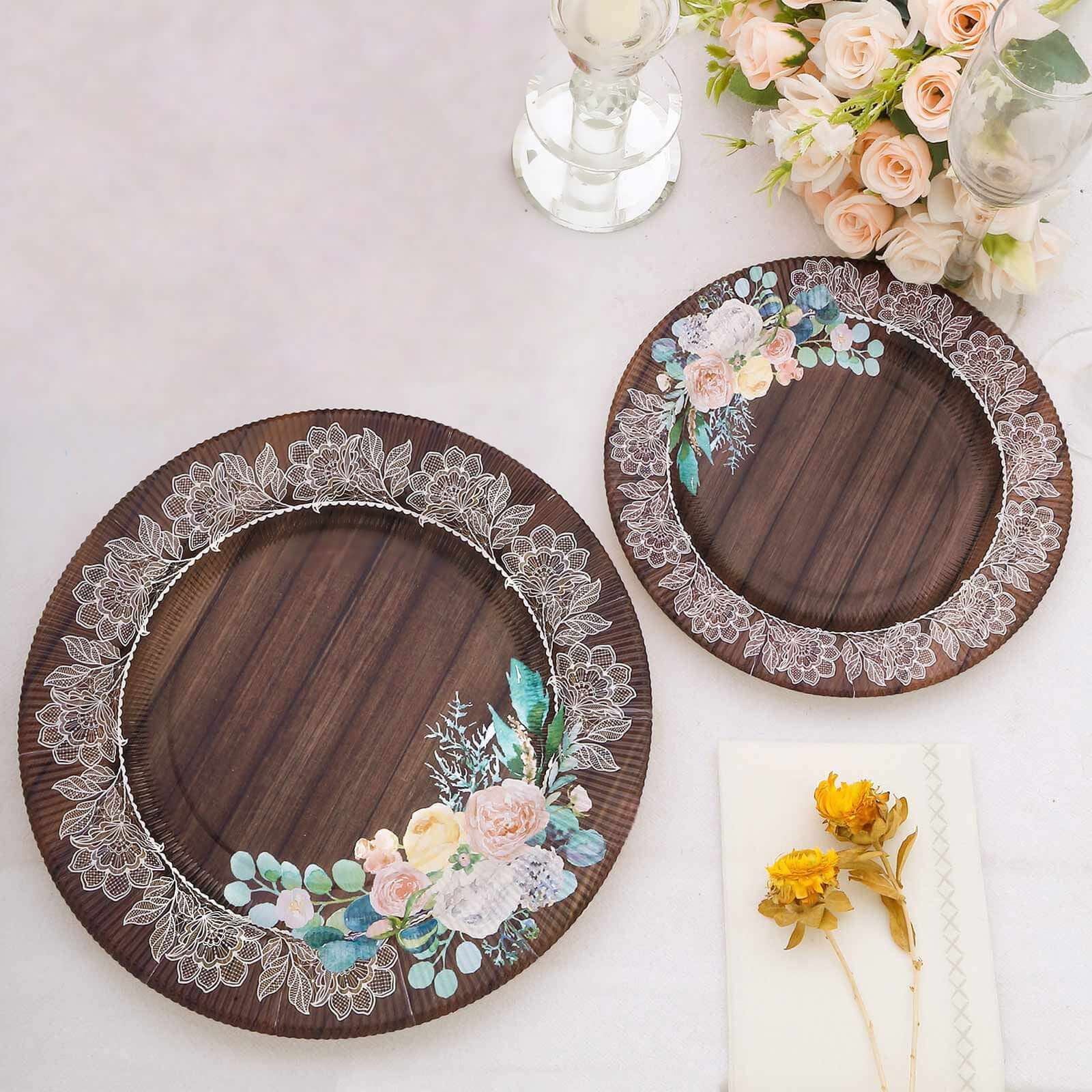 Efavormart 25 Pack Brown Rustic Wood Print 10
