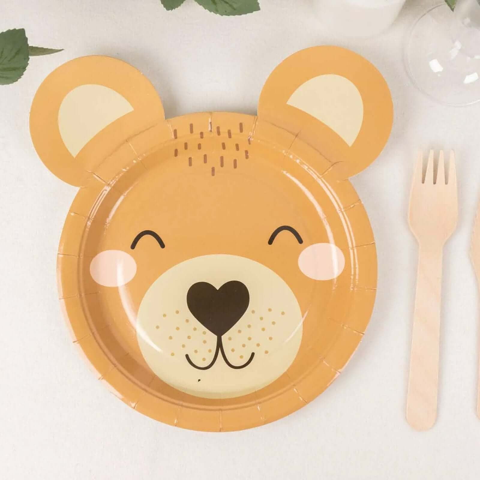 Efavormart 25 Pack Brown Teddy Bear Dessert Appetizer Paper Plates, 7 ...