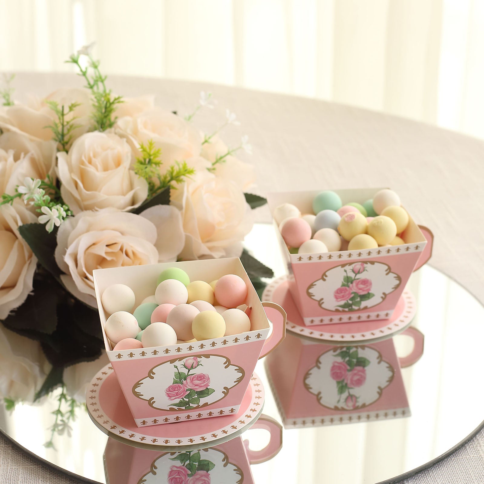Efavormart 25 Pack Dusty Rose Mini Teacup and Saucer Gift Boxes with ...