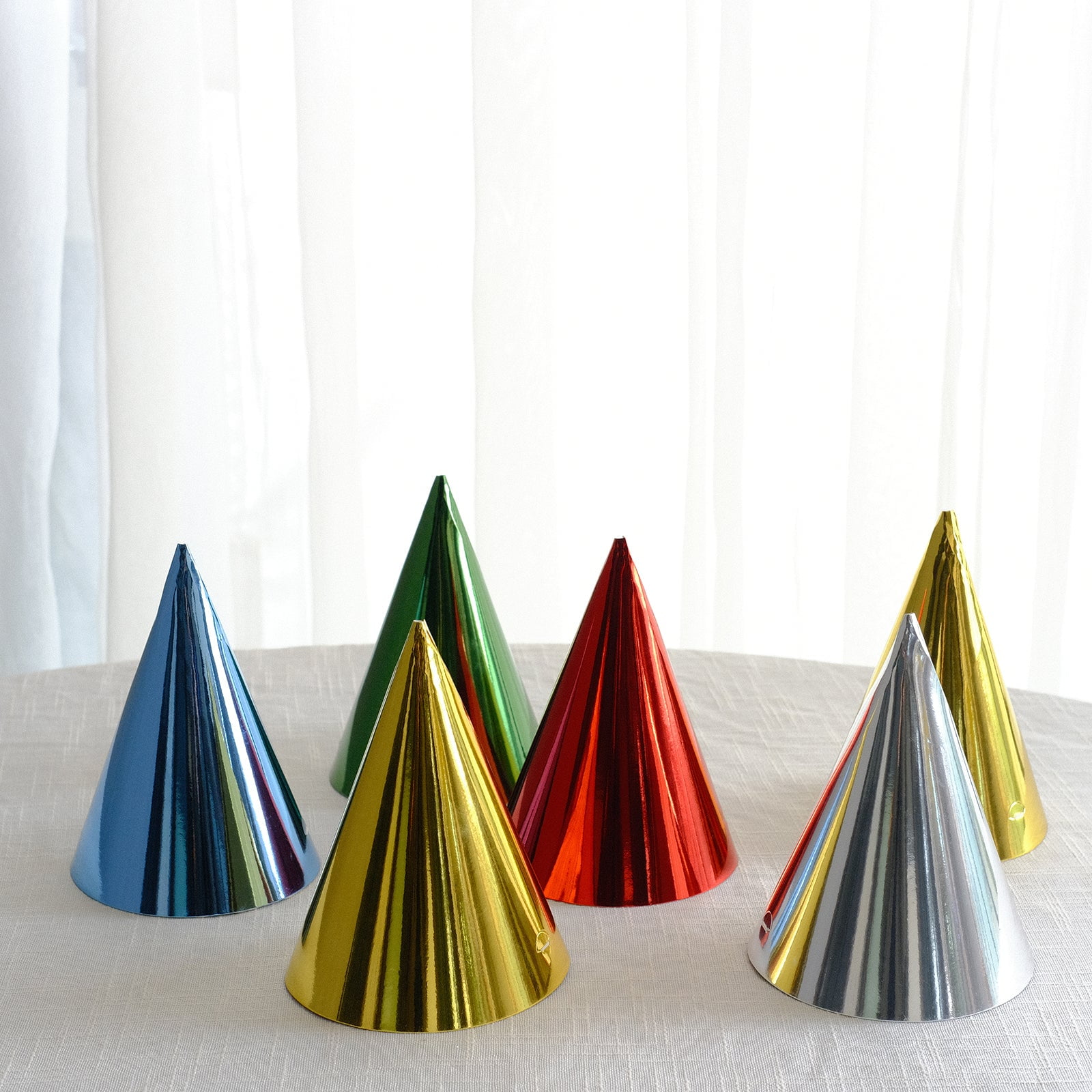 Efavormart 25 Pack Mixed Metallic Foil Party Hats, Pre-Strung Paper ...
