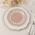 Efavormart 25 Pack Natural Burlap Print Dinner Paper Plates With White ...