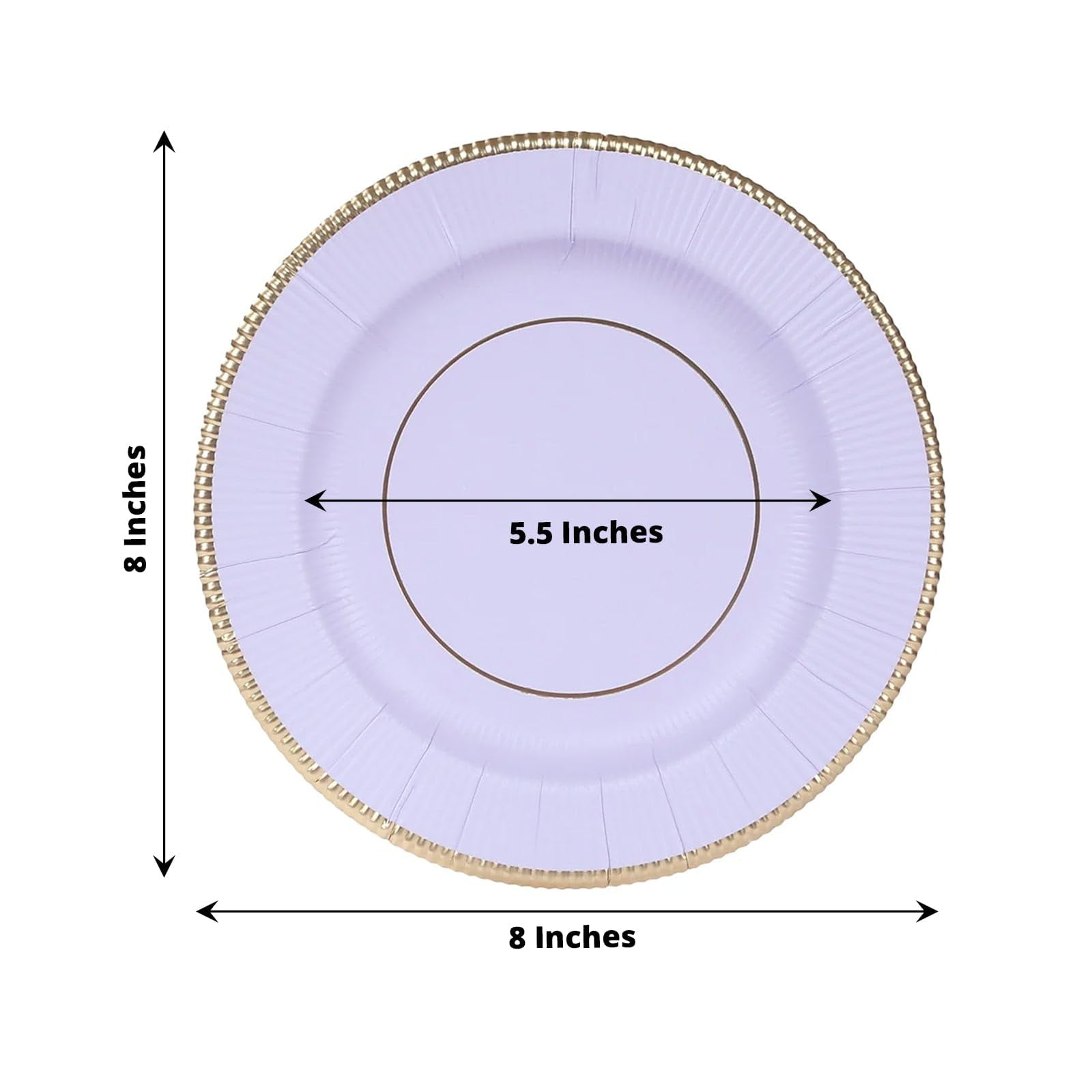 Efavormart 25-Pack Paper Round Dinner Plates 8" Lavender Lilac Sunray ...