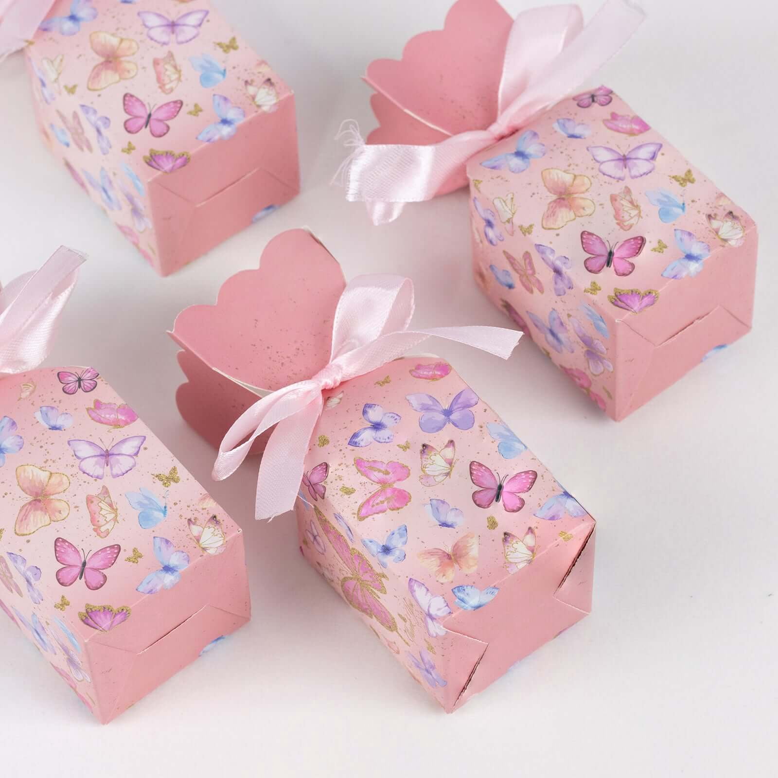Efavormart 25 Pack Pink Floral Top Party Favor Boxes With Butterfly ...