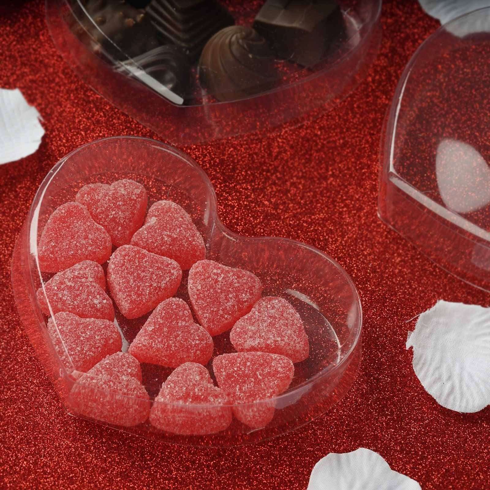 Efavormart 25 Pack Plastic Clear Heart Favor Candy Boxes - 5" x 4" x 1 ...