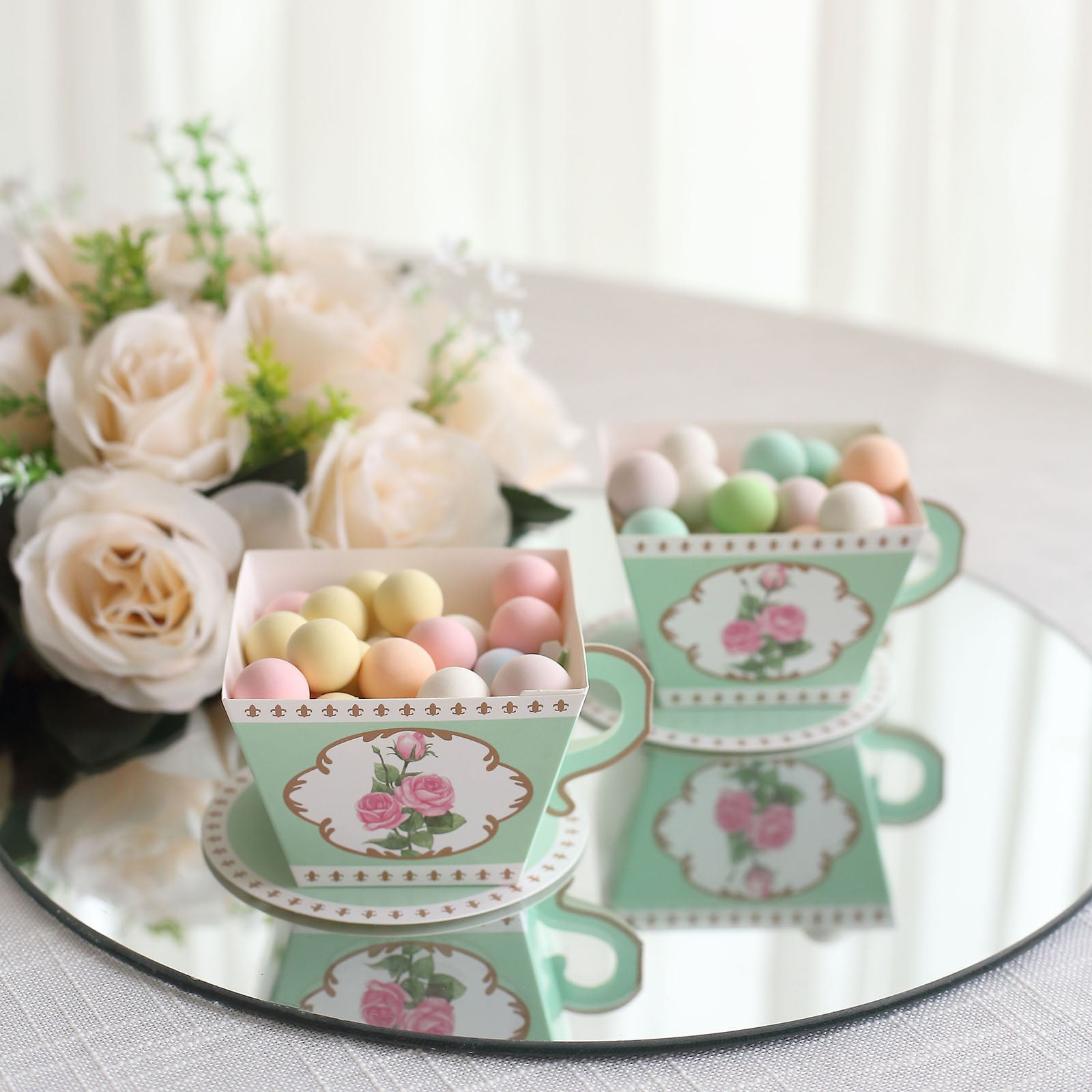 Efavormart 25 Pack Turquoise Mini Teacup and Saucer Gift Boxes with ...
