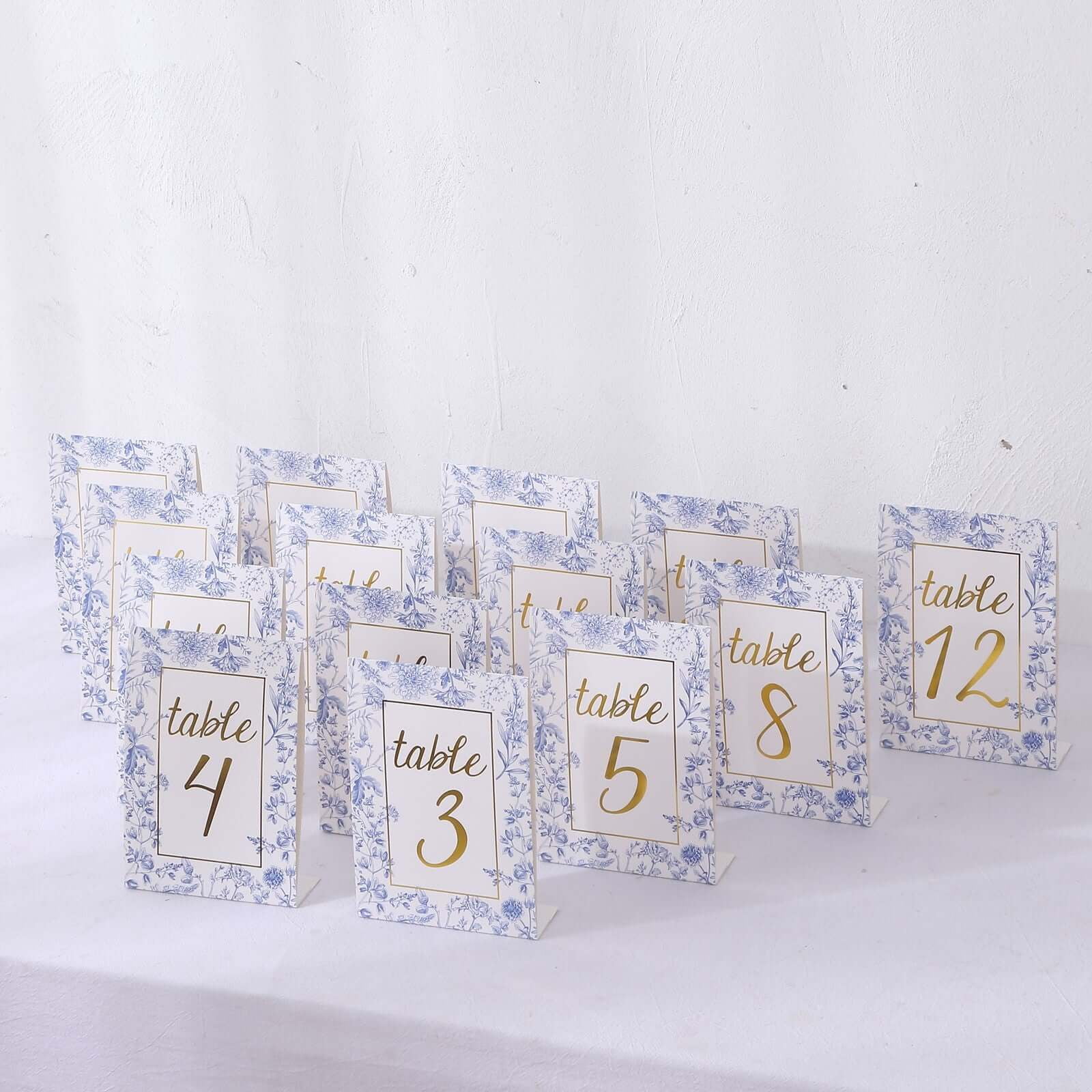 Efavormart 25 Pack White Blue Double Sided Paper Wedding Table Numbers ...