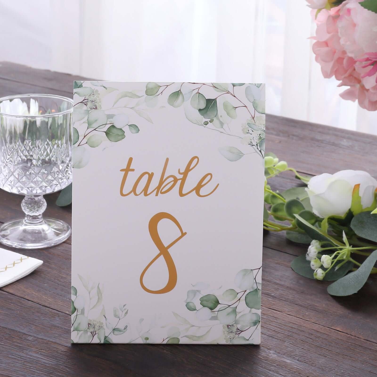 Efavormart 25 Pack White Green Double Sided Paper Wedding Table Numbers ...