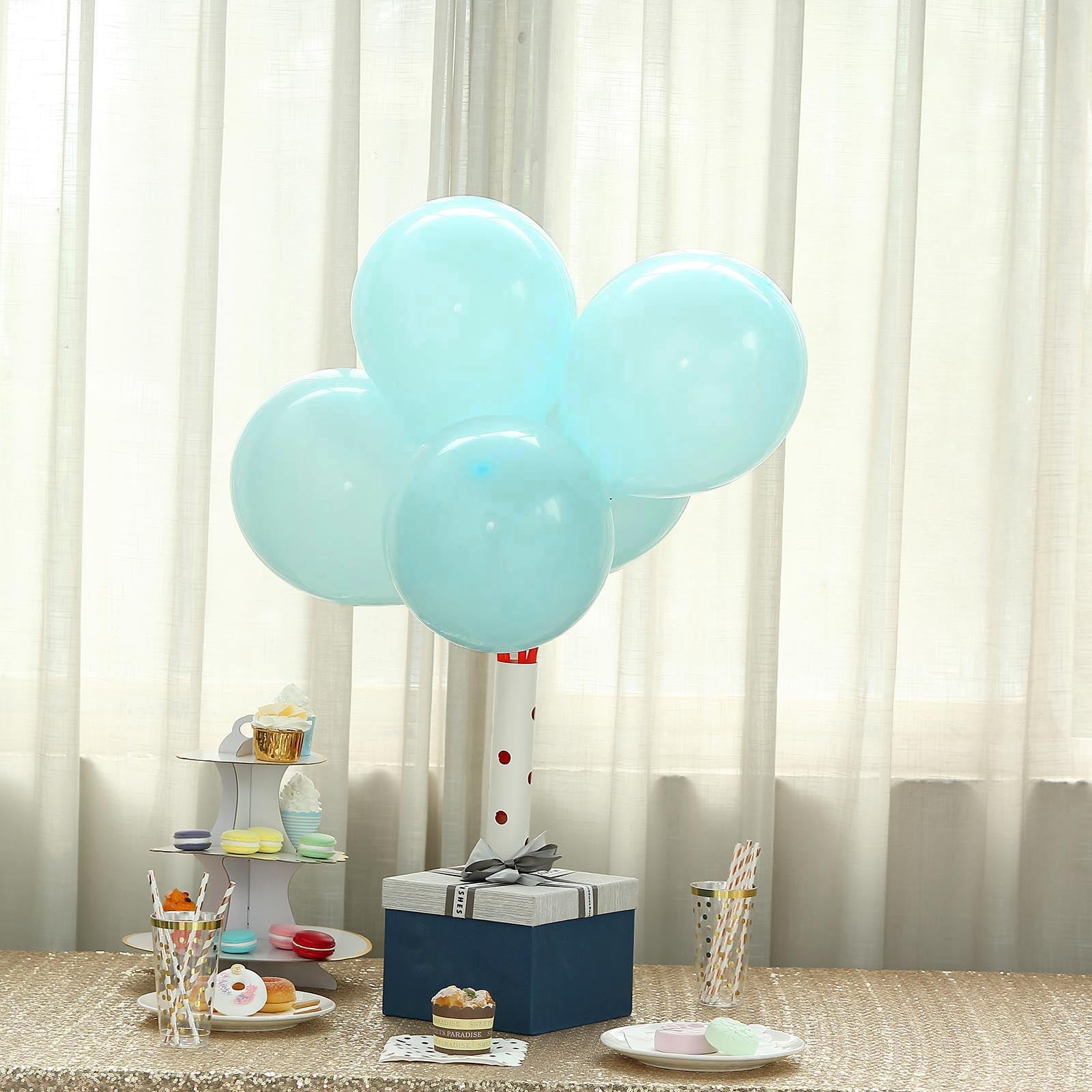 Efavormart 25PCS 10" Pastel Light Blue Round Latex Helium Balloons ...