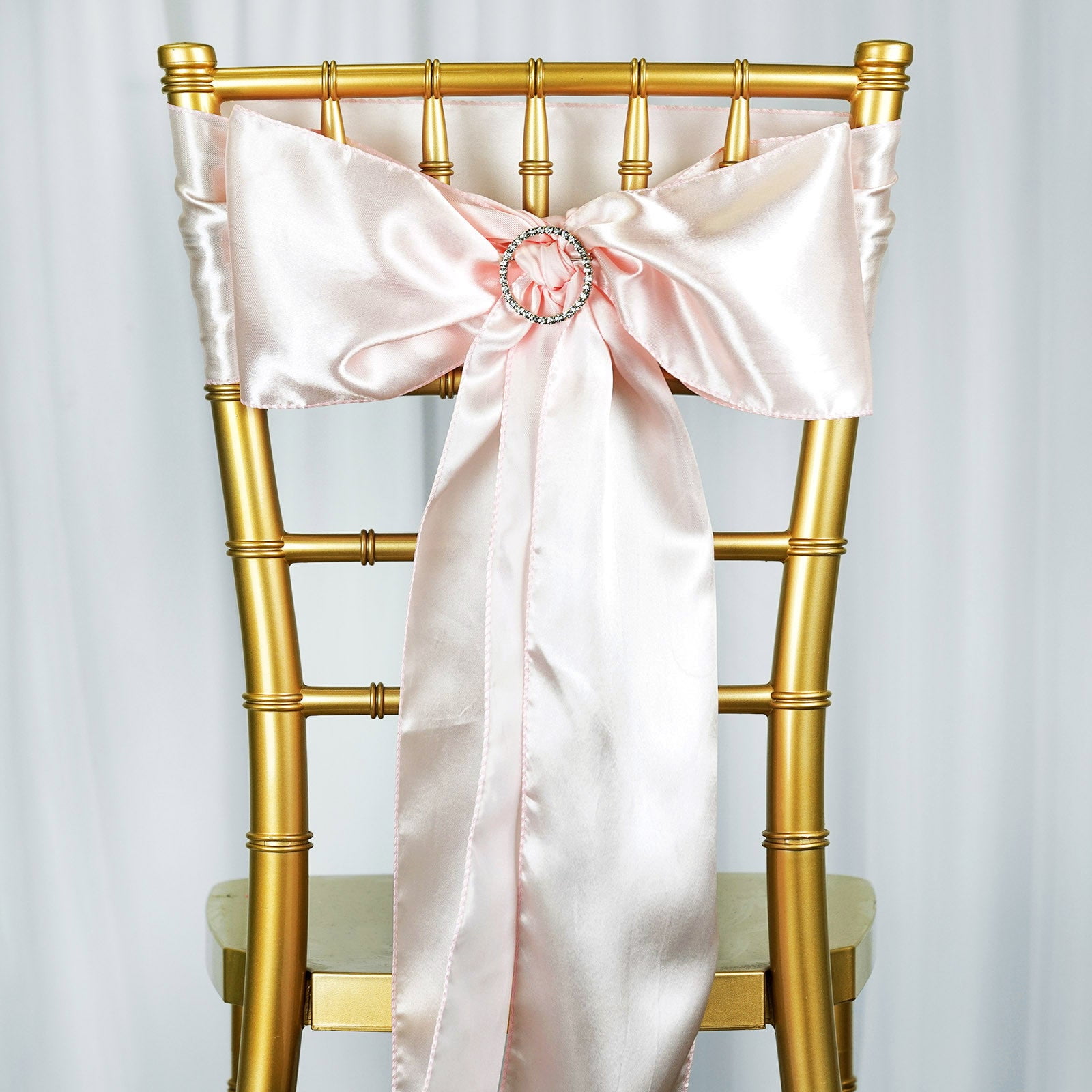 Efavormart 25pcs Blush SATIN Chair Sashes Tie Bows for Wedding Events ...