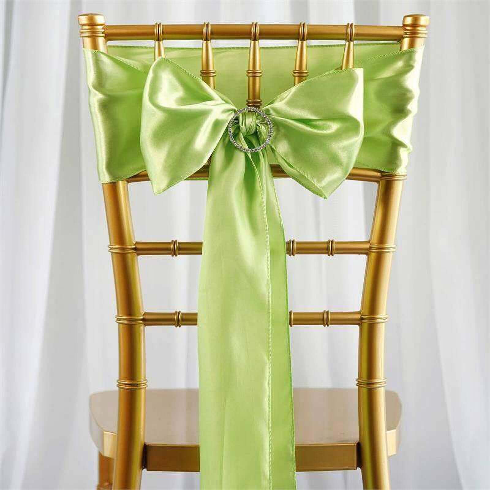 Efavormart 25pcs Lime Green SATIN Chair Sashes Tie Bows for Wedding ...
