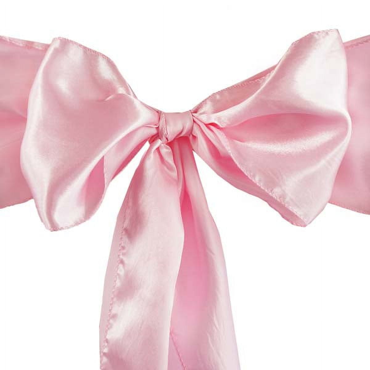 Efavormart 25pcs Pink SATIN Chair Sashes Tie Bows for Wedding Events ...