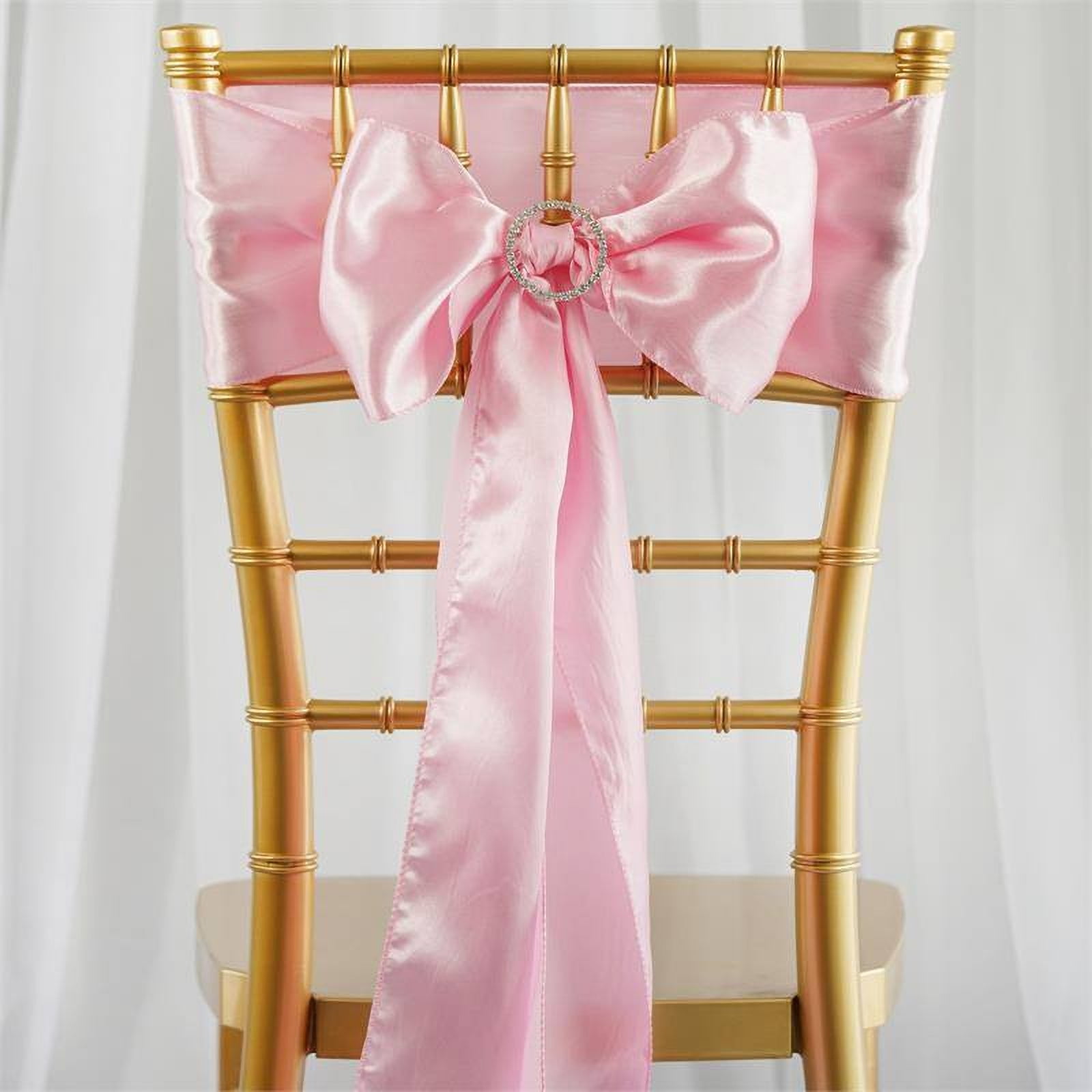 Efavormart 25pcs Pink SATIN Chair Sashes Tie Bows for Wedding Events ...