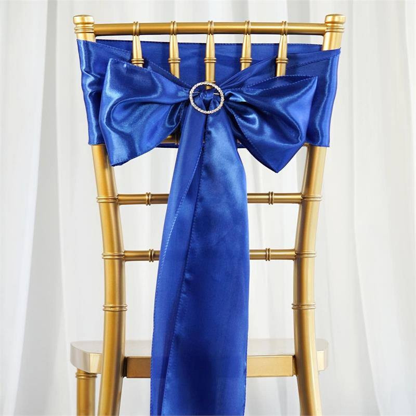 Efavormart 25pcs Royal Blue SATIN Chair Sashes Tie Bows for Wedding ...