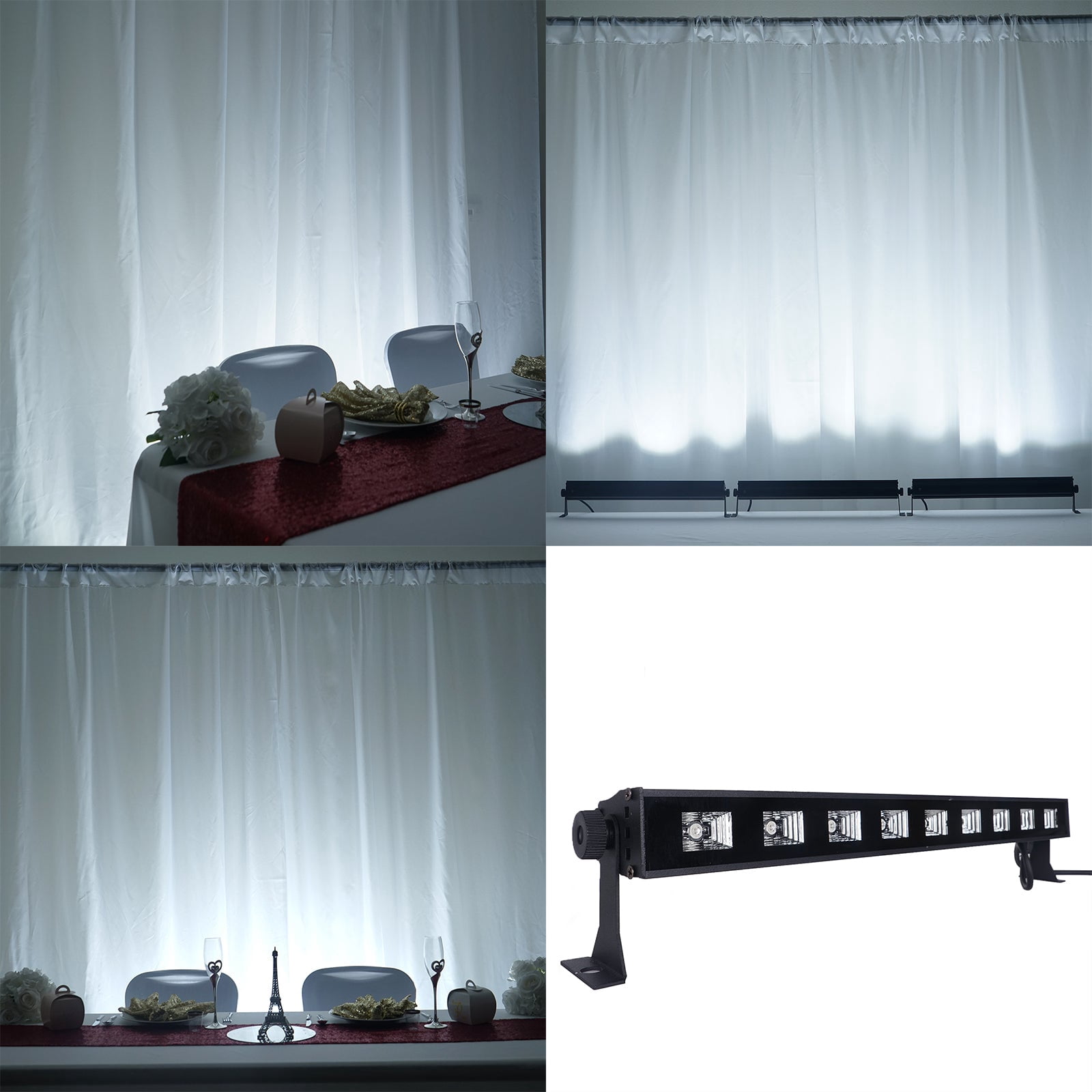 Efavormart 27W 9 LED - White UV LED Stage Lighting - Linear LED Light ...