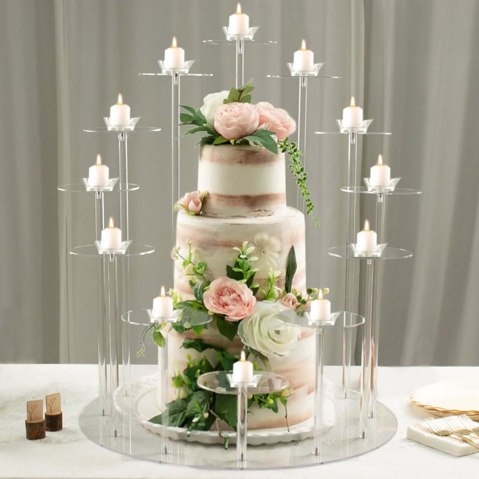 Efavormart 29" Tall 12-Arm Tiered Clear Acrylic Dessert Display Stand ...