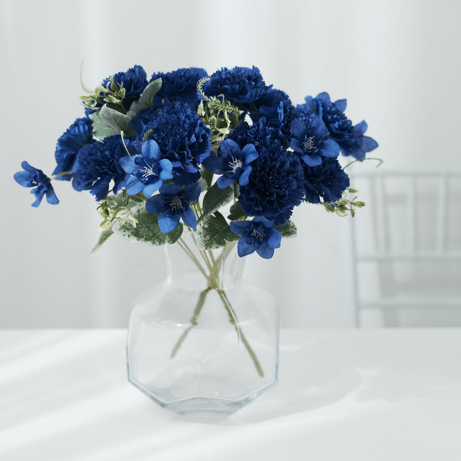 Efavormart 3 Pack | 14" Navy Blue Artificial Silk Carnation Flower ...