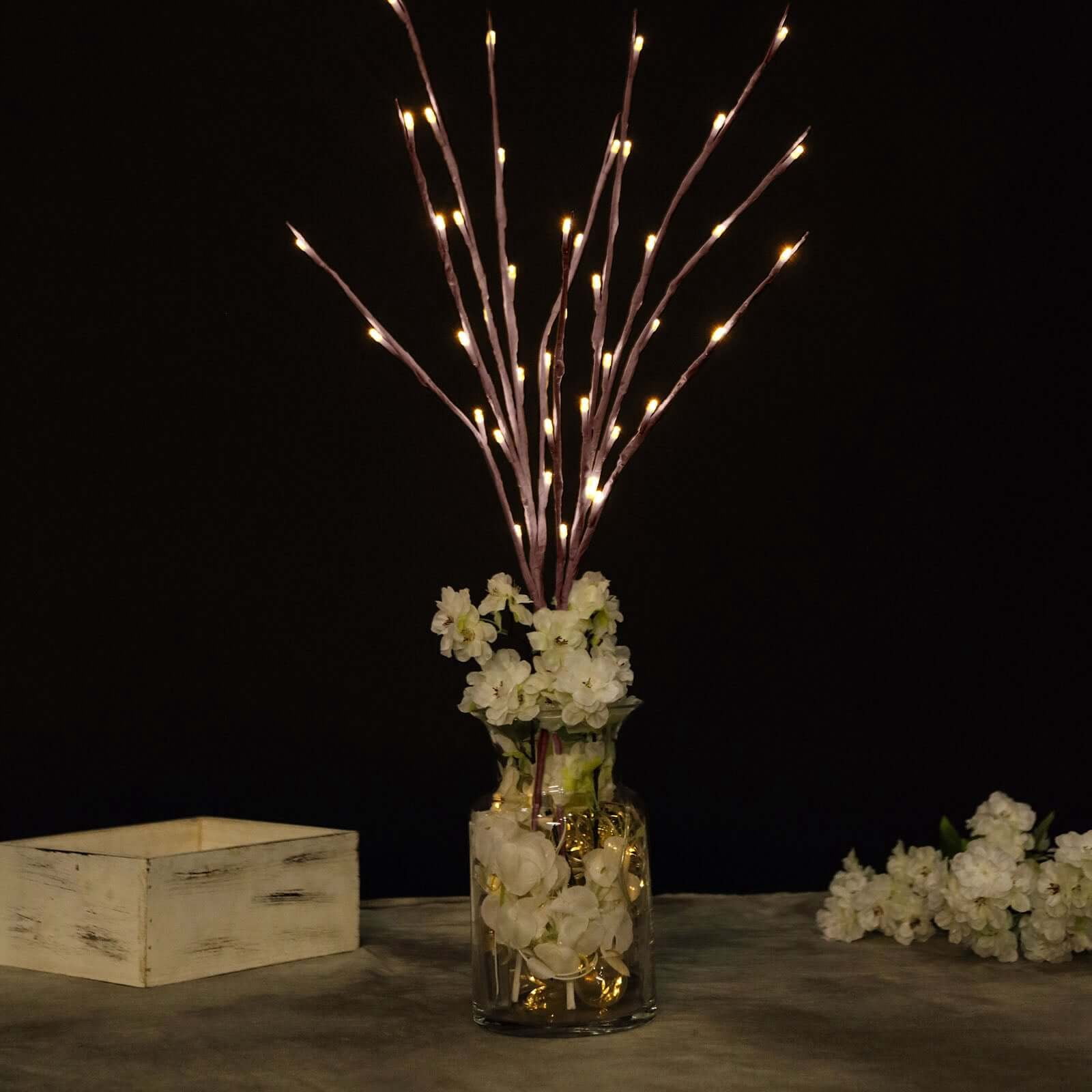 Efavormart 3 Pack | 31" Warm White LED Artificial Brown Tree Twig ...