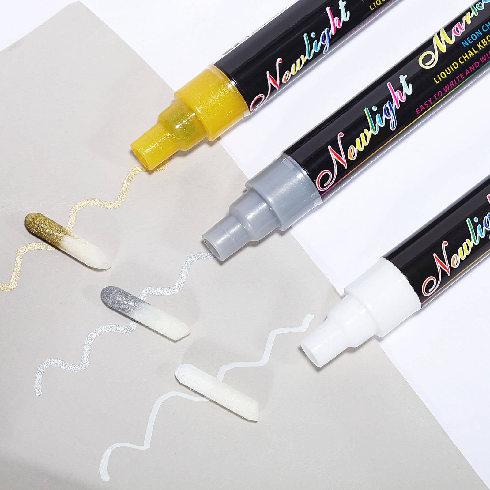 eFavormart Metallic Chalk Markers, Liquid Chalk Pens, Gold, Silver ...