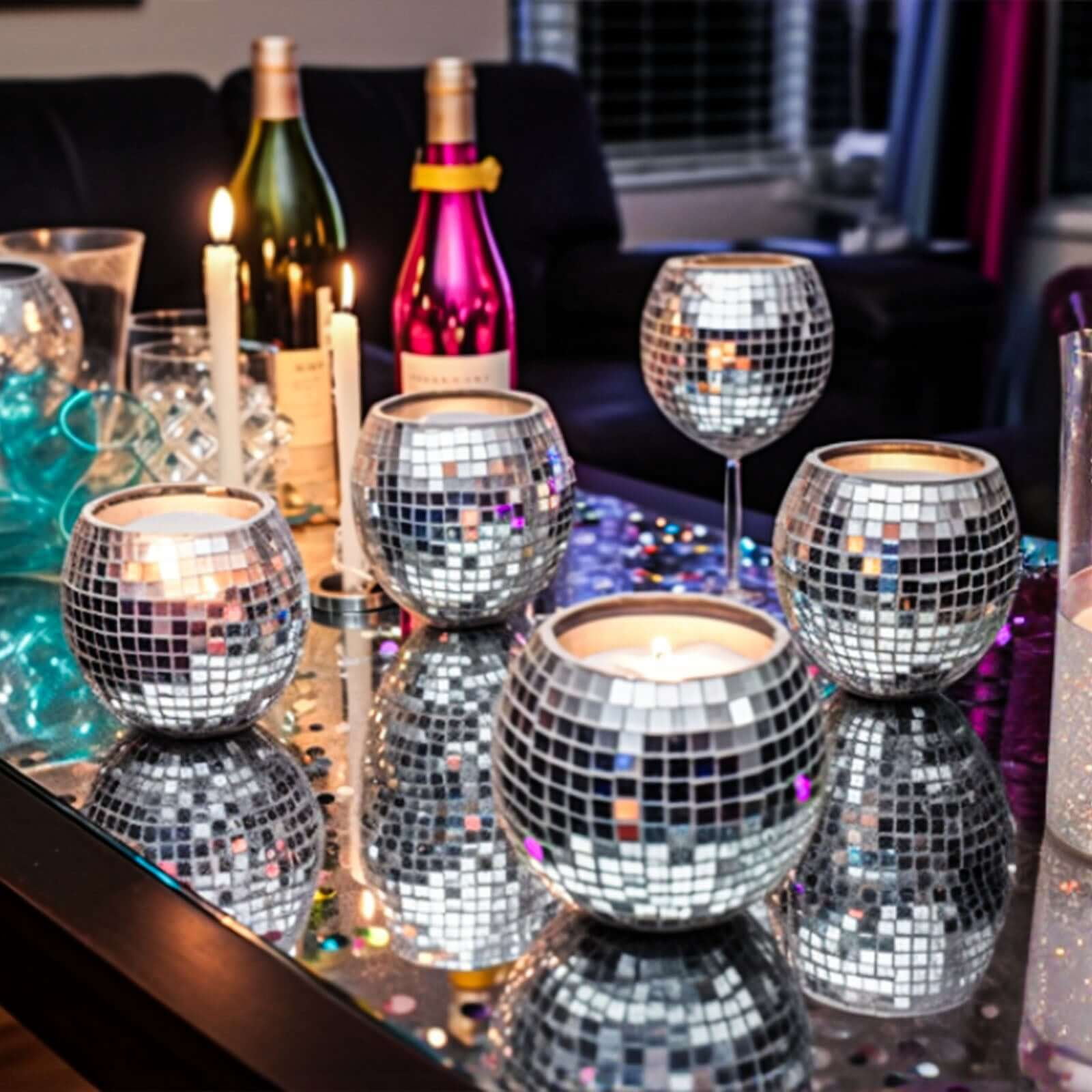 Efavormart 3 Pack Silver Self-Adhesive Glass Mirrors Mosaic Tiles, Mini ...