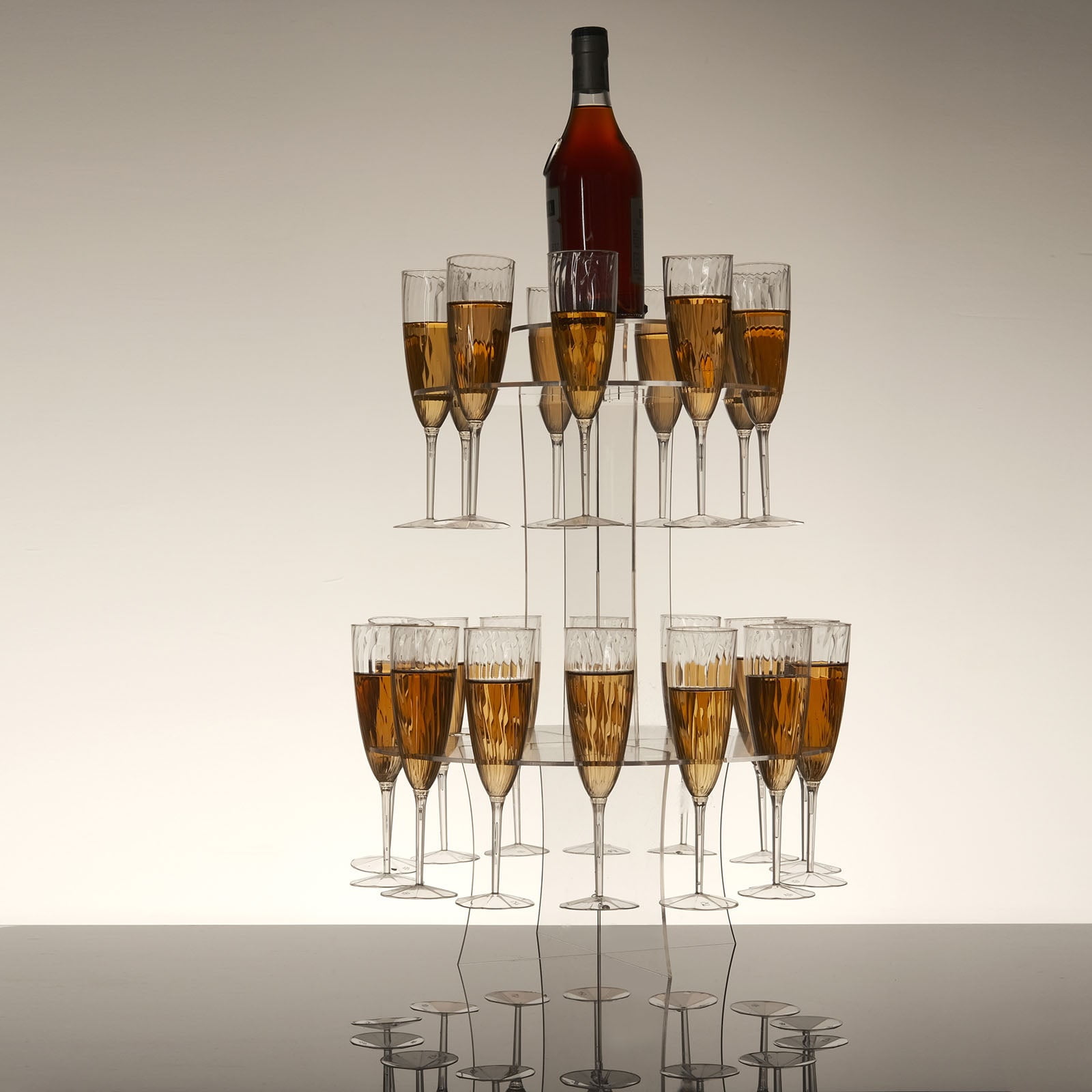 Efavormart 3-Tier Clear Acrylic Champagne Glasses Holder, Wine Bottle ...