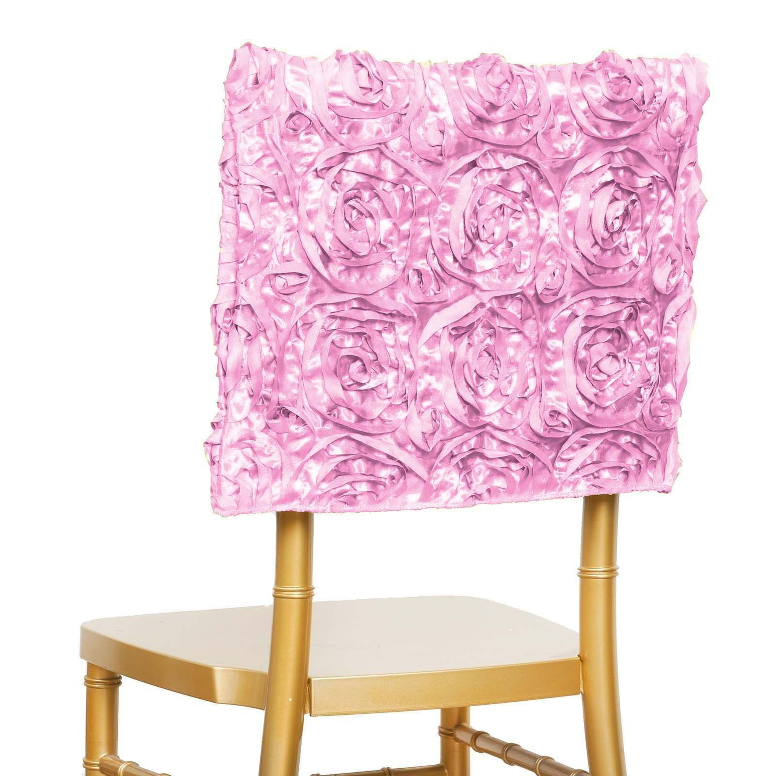 Efavormart 30 PCS 3D Rosette Satin Chair Cap Slipcover Chivari Square ...