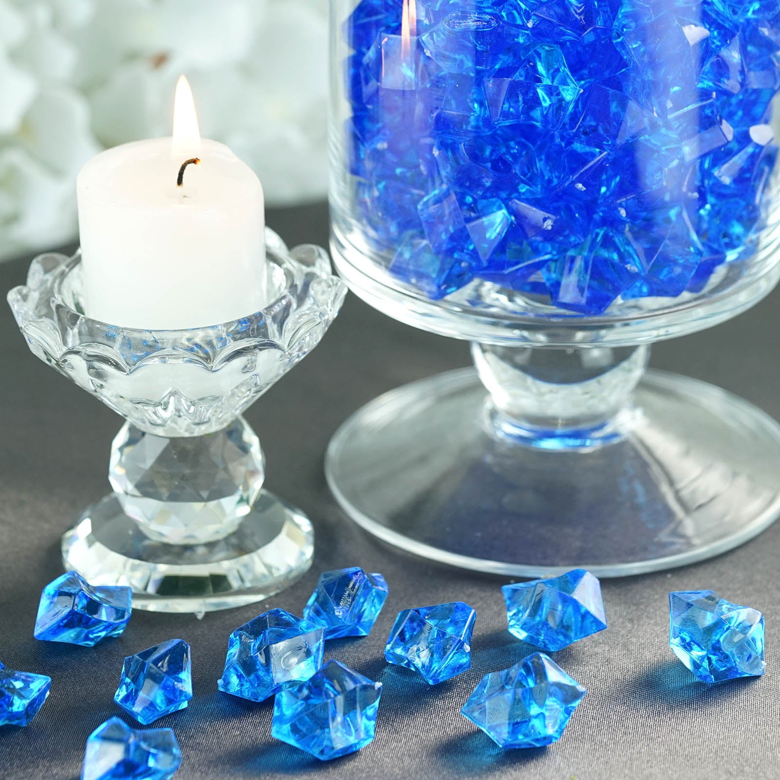 Efavormart 300 pcs BLUE Large Acrylic Ice Crystals Vase Fillers Table ...
