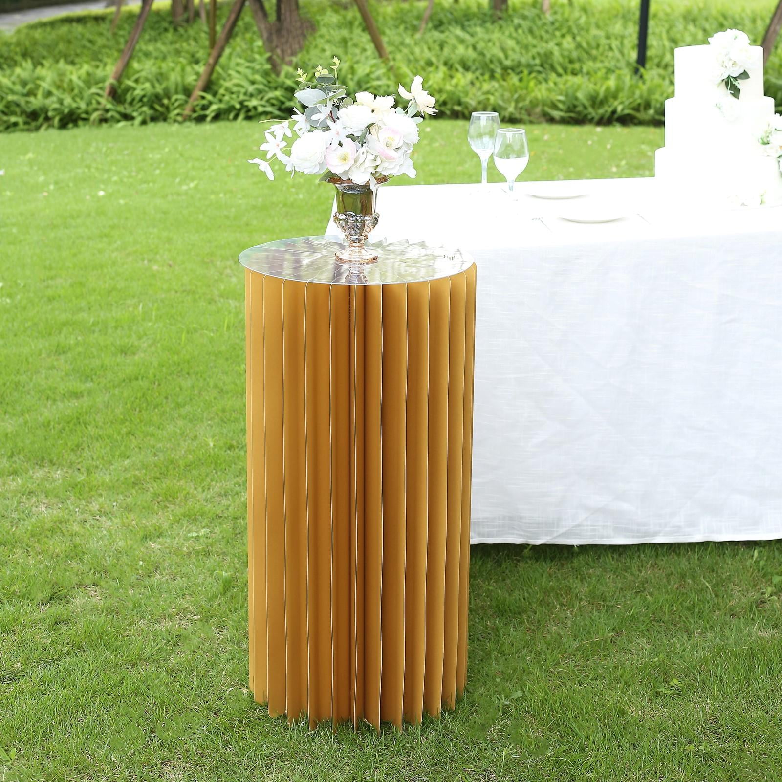 Efavormart 32" Ivory DIY Accordion Cylinder Cardboard Folding Pillar ...