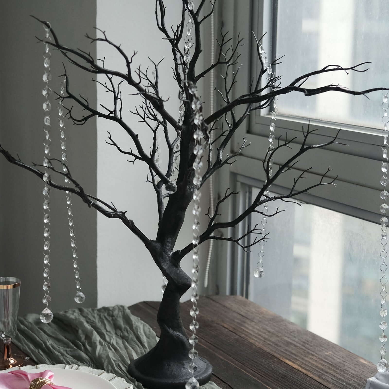 Efavormart 34" Manzanita Centerpiece Tree + 8 Acrylic Bead Chains For ...
