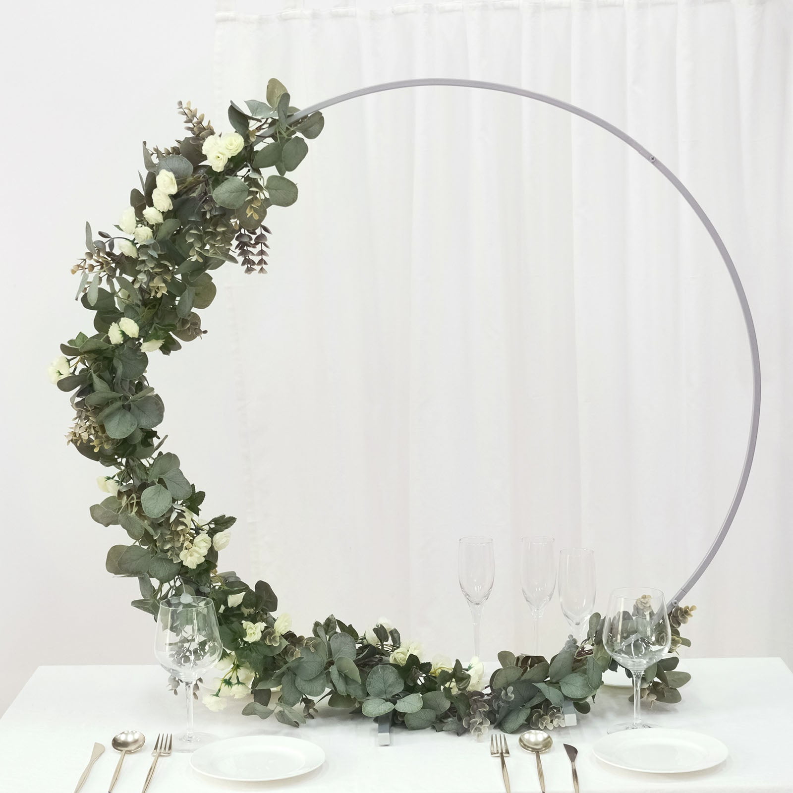Efavormart 36" Silver Metal Round Hoop Wedding Centerpiece, Self ...