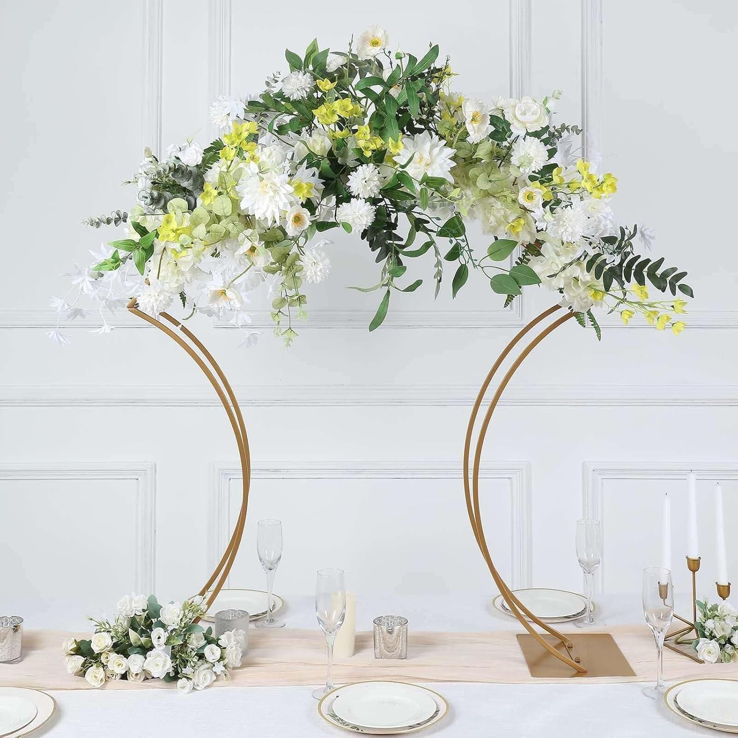 Efavormart 38" Gold Metal Floral Arch Frame Wedding Table Centerpiece ...