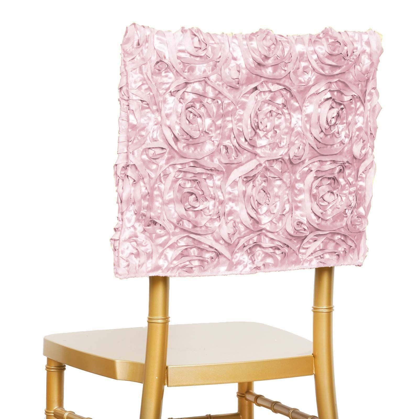 Efavormart 3D Rosette Satin Chair Cap Slipcover Chivari Square Top ...