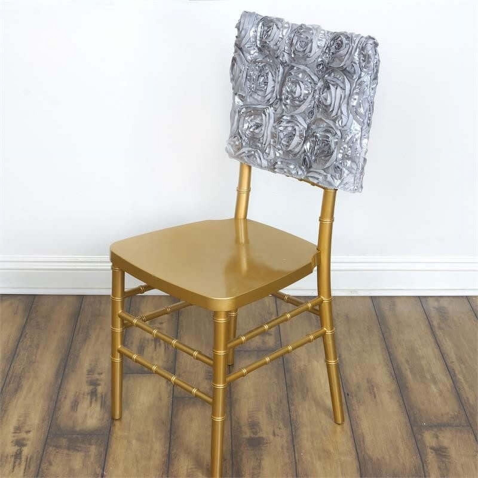 Efavormart 3D Rosette Satin Chair Cap Slipcover Chivari Square Top ...