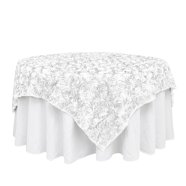 "Efavormart 60"" SILVER Satin Square Tablecloth Overlay - Topper Cover ...