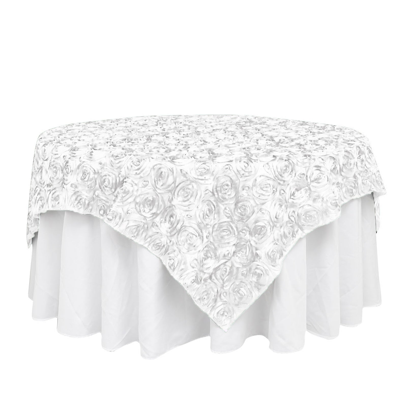 "Efavormart 60"" SILVER Satin Square Tablecloth Overlay - Topper Cover ...