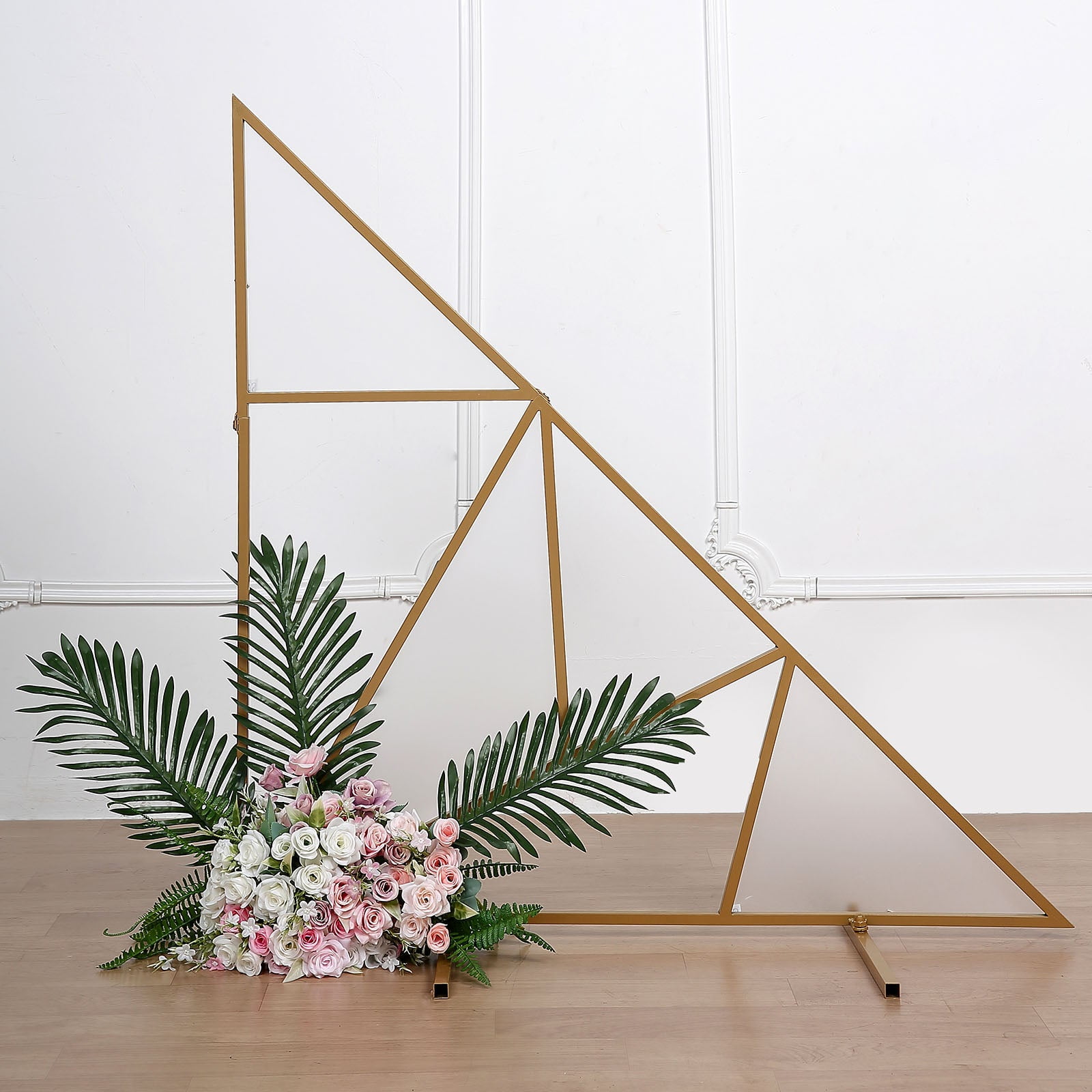 Efavormart 3ft Tall Gold Metal Geometric Wedding Backdrop Triangle ...