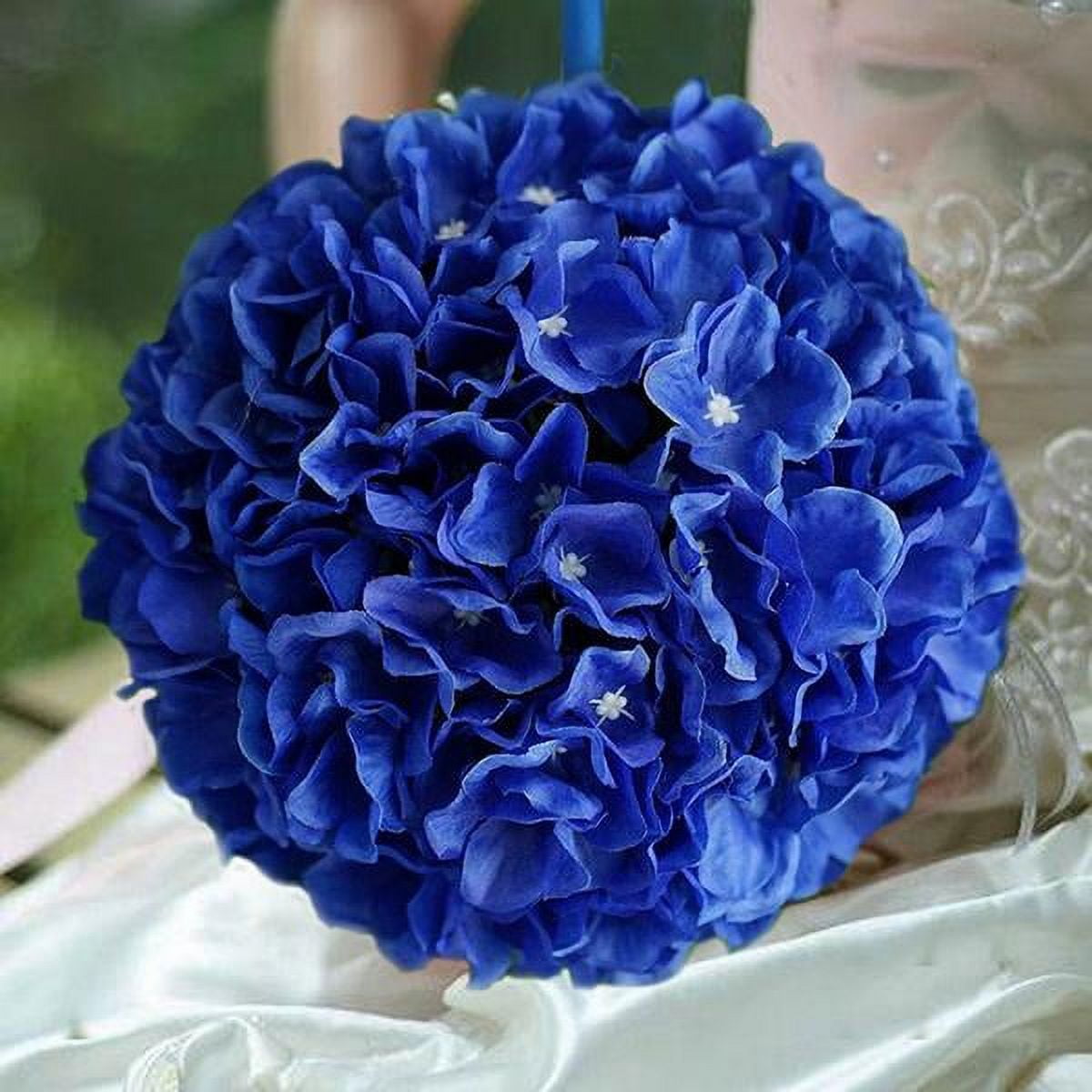 Efavormart 4 Pack 7" Royal Blue Silk Hydrangea Kissing Flower Balls ...