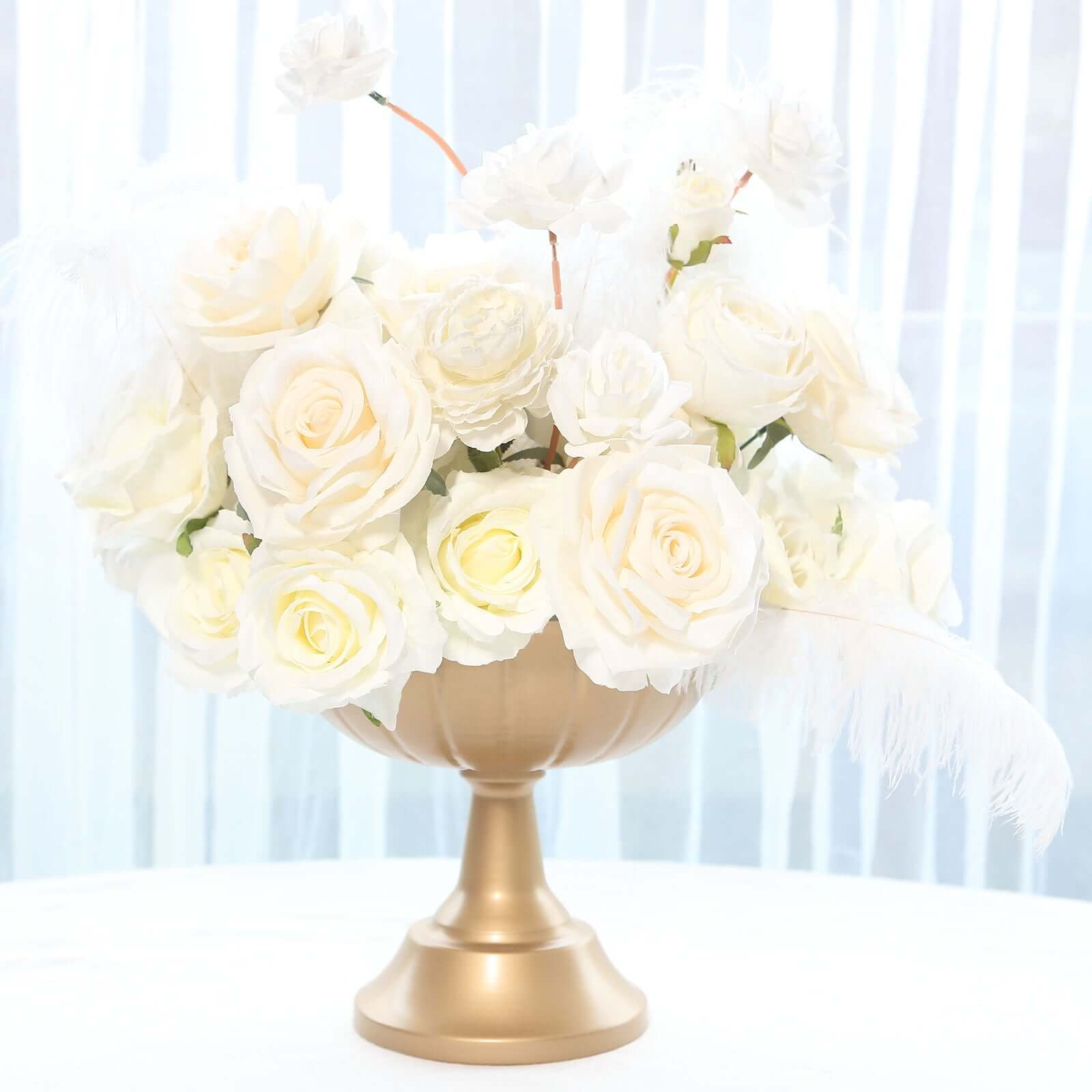 Efavormart 4 Pack Gold Metal Compote Pedestal Bowl Flower Vases in ...