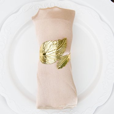 MKLZ Set of 6 Wood Napkin Rings, Brown Napkin Holder for Table Decor ...