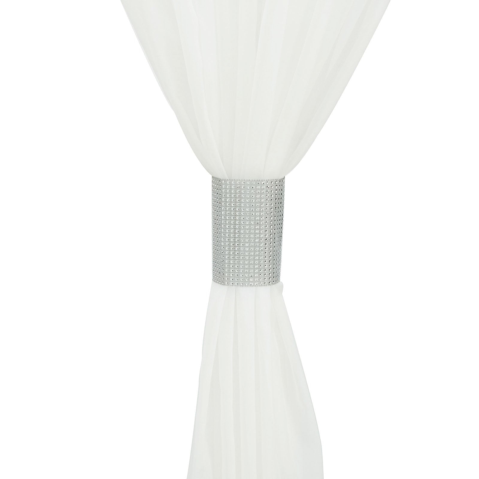 Efavormart 4 Pack | Silver Large Rhinestone Mesh Chair Sash Clips ...