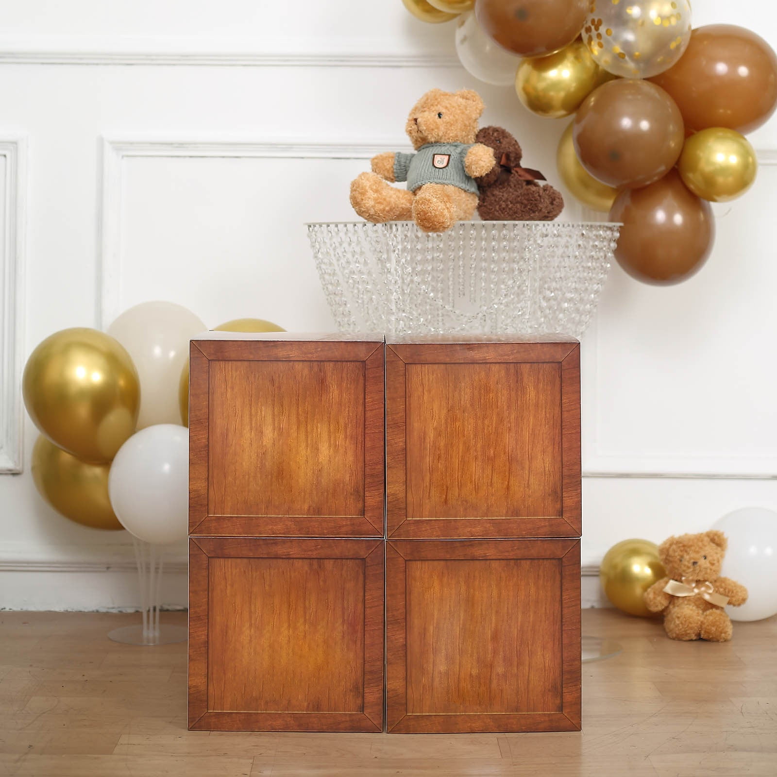 Efavormart 4 Pack | Wood Grain Brown Gender Neutral DIY Prop Balloon ...