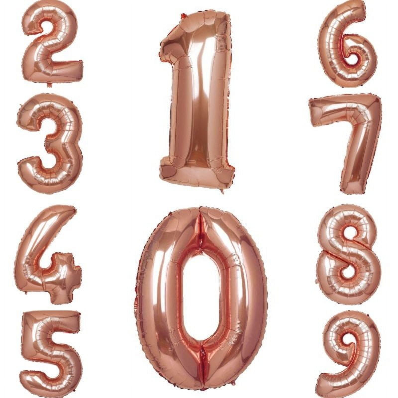 Efavormart 40" Rose Gold Mylar Foil Helium Number Balloons Party ...