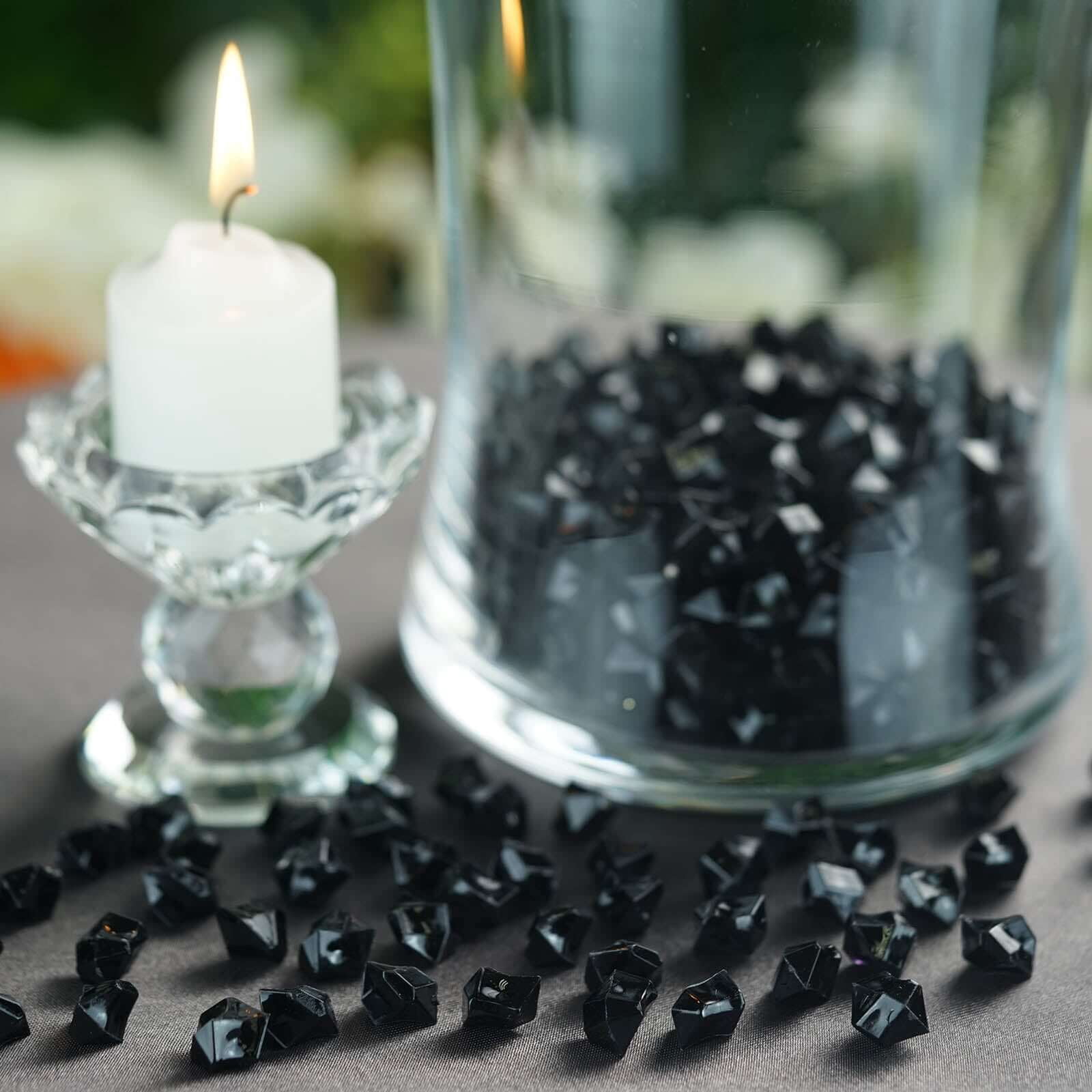 Efavormart 400 pcs BLACK Mini Acrylic Ice Crystals Vase Fillers Table ...