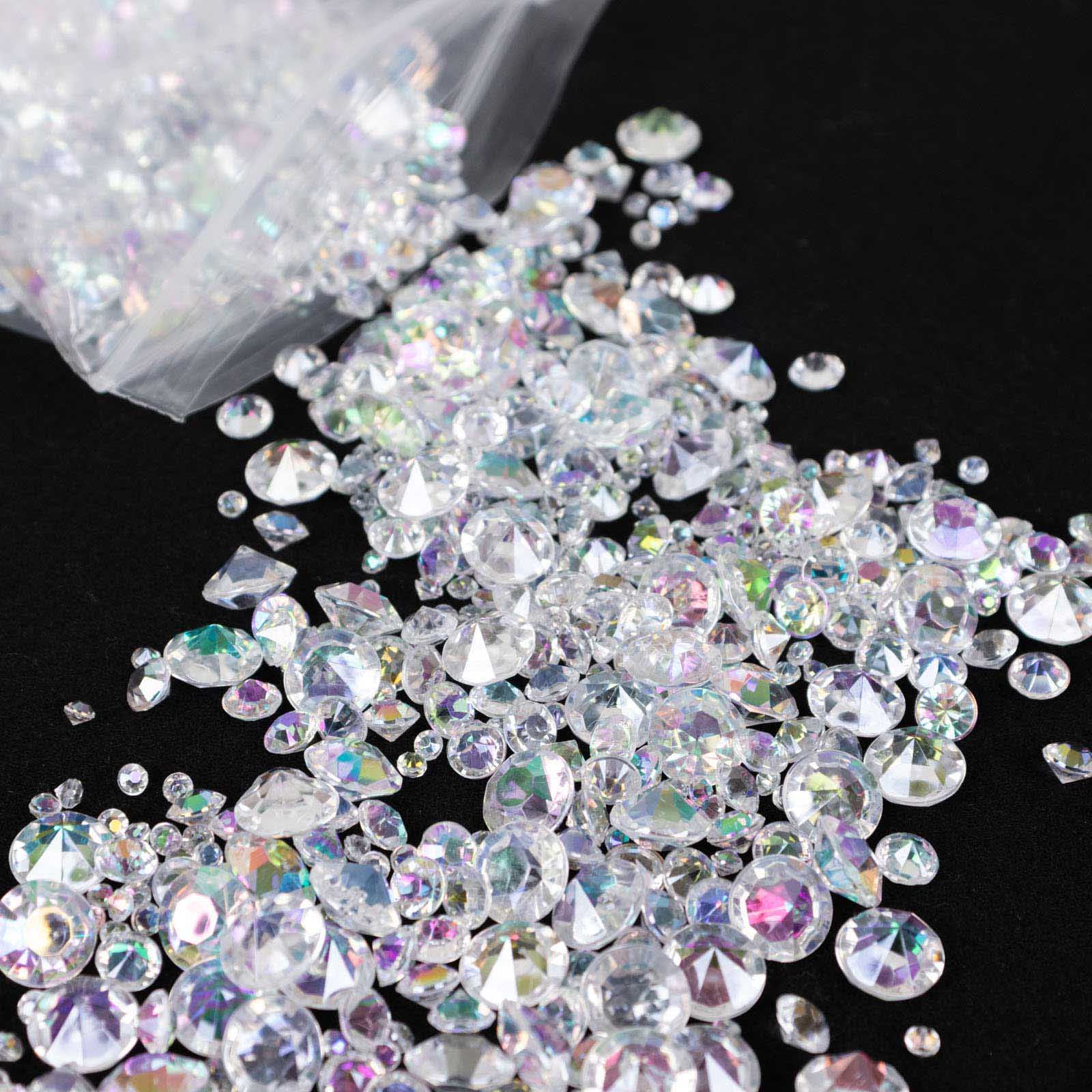 Efavormart 4000 Pcs Iridescent Acrylic Diamond Vase Fillers Table ...