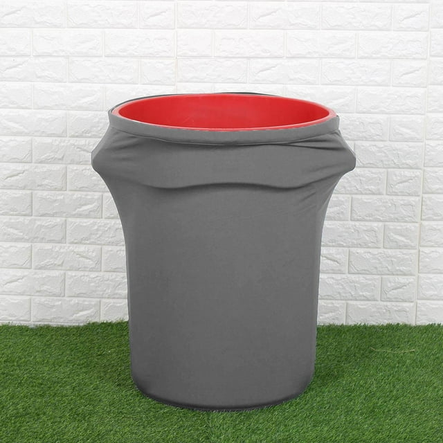 Efavormart 41-50 Gallons Black Stretch Spandex Round Trash Bin ...