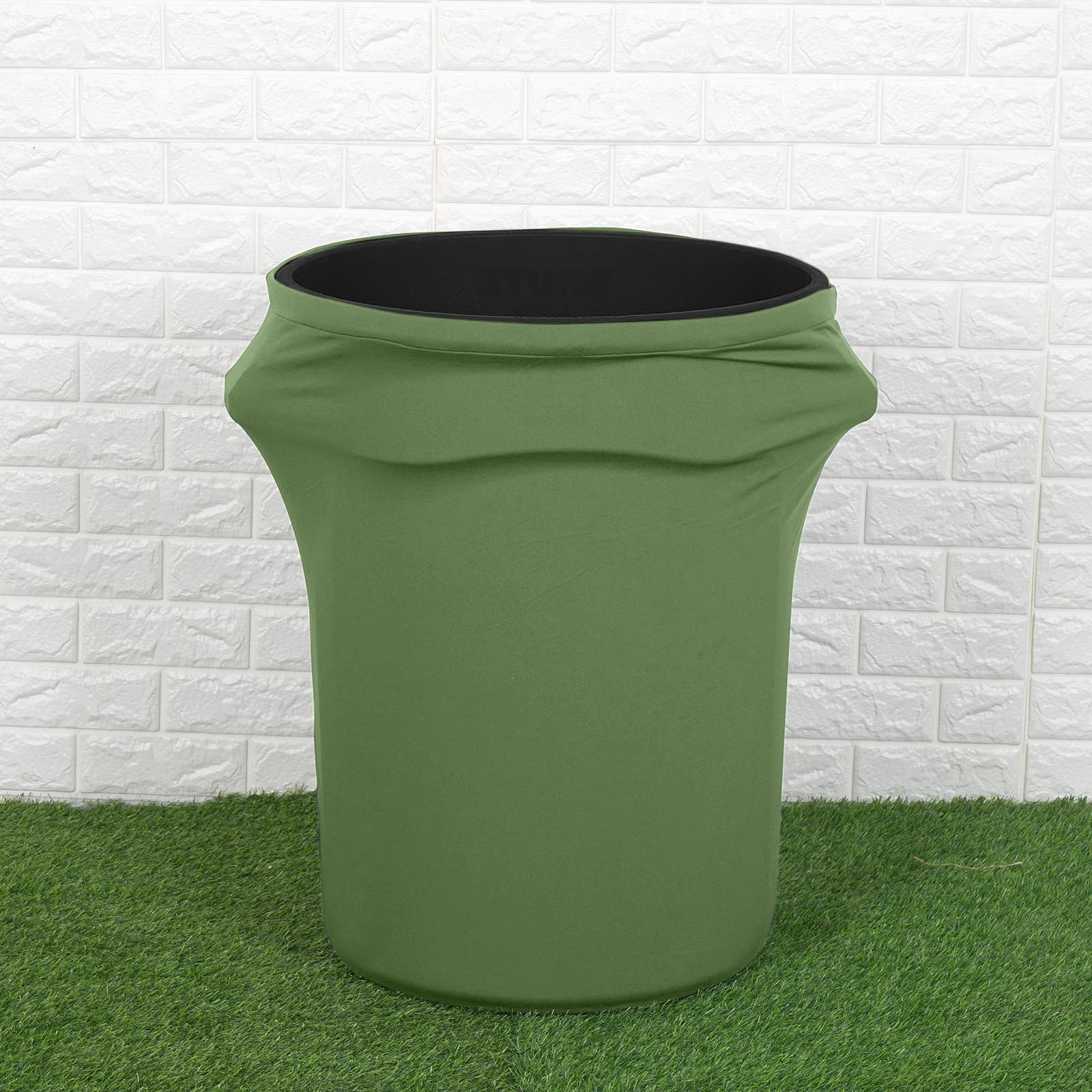 Efavormart 41-50 Gallons Green Stretch Spandex Round Trash Bin ...
