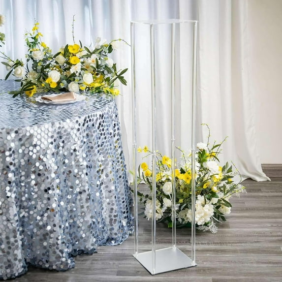 Efavormart 48" Clear Acrylic Flower Stand, Decorative Vase Table ...