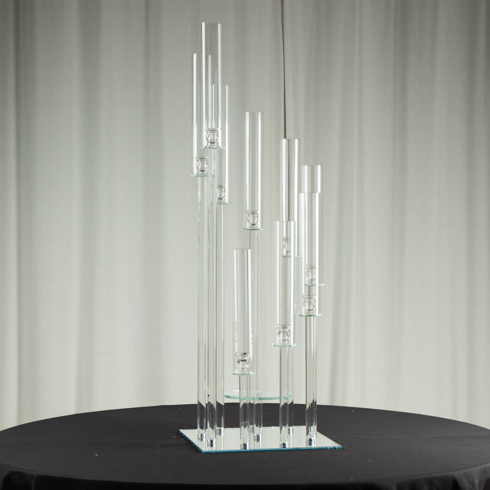 Efavormart 48" Crystal 9-Arm Cluster Glass Candelabra Floral Pedestal ...