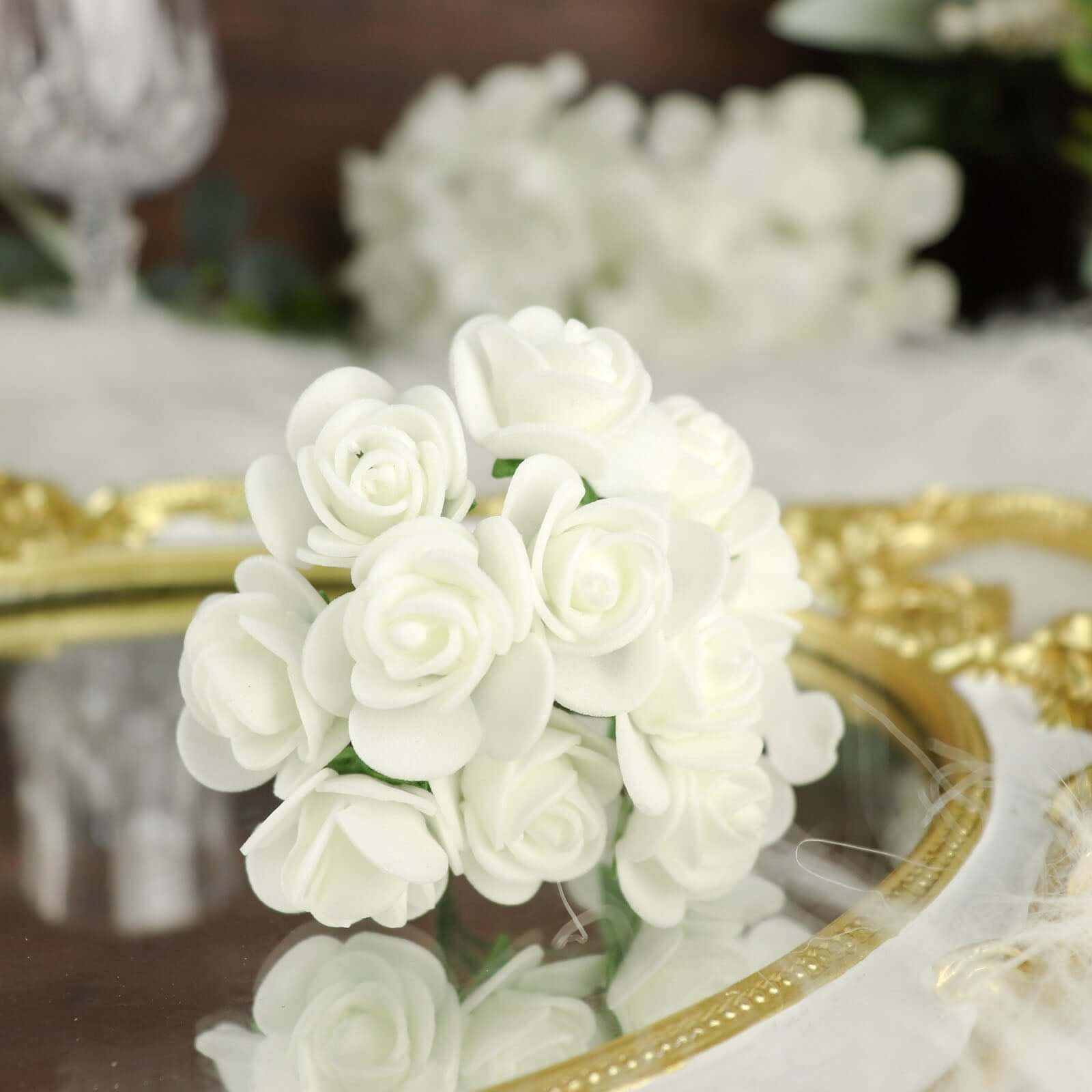 Efavormart 48 Roses | 4" Tall Ivory Real Touch Artificial DIY Foam Rose ...