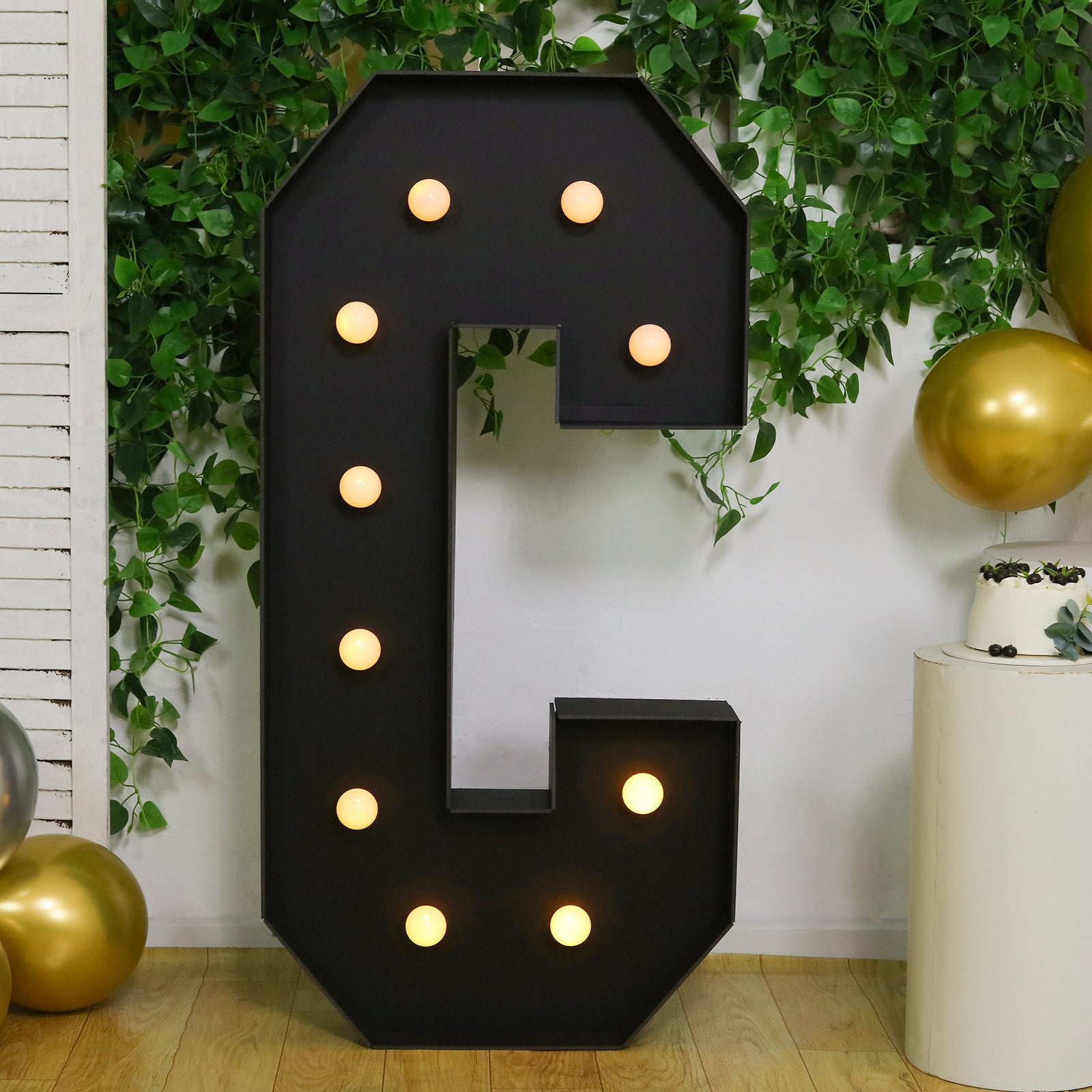 Efavormart 4ft Giant LED Marquee Letter "C", Black Pre-Cut Foam Board ...