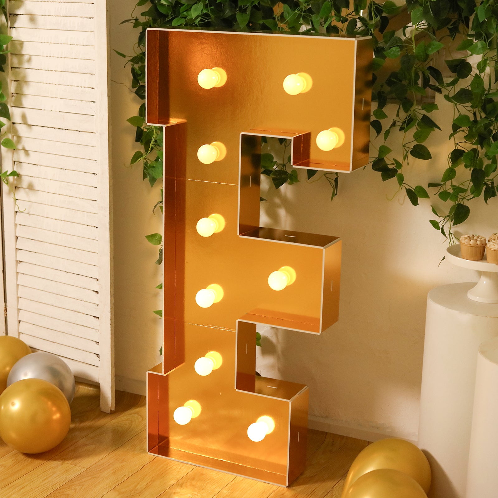 Efavormart 4ft Giant LED Marquee Letter "F", Gold Pre-Cut Foam Board ...